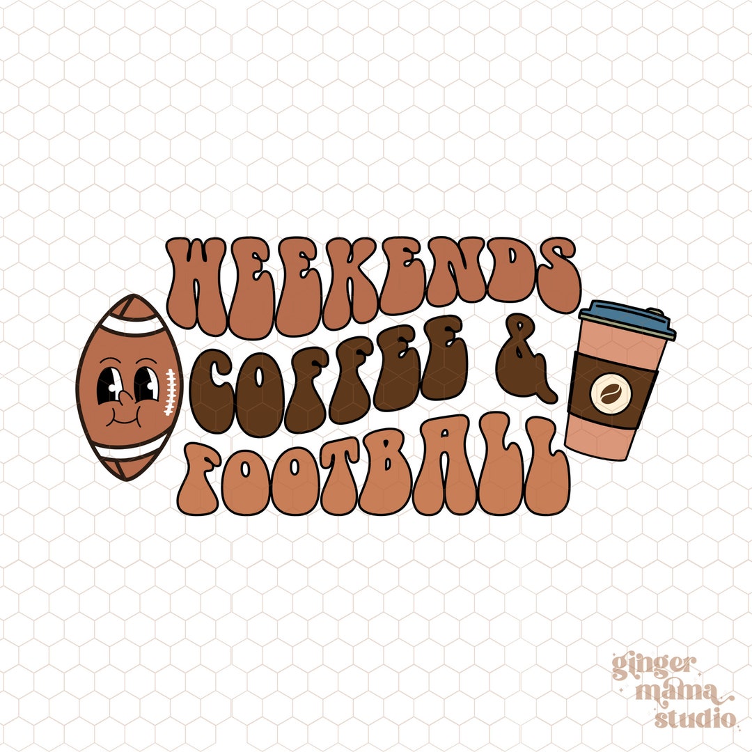 Weekends Coffee & Football Retro Png, Football Character, Cute Football ...