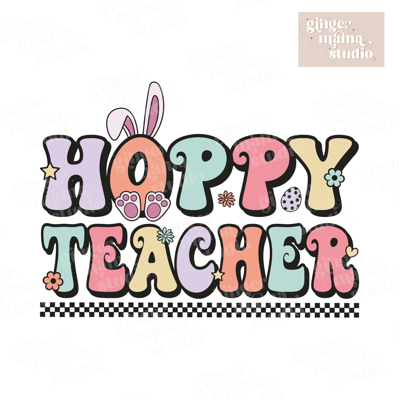Hoppy Teacher Png, Retro Hoppy Teacher Png, Trendy Teacher Png, Easter ...