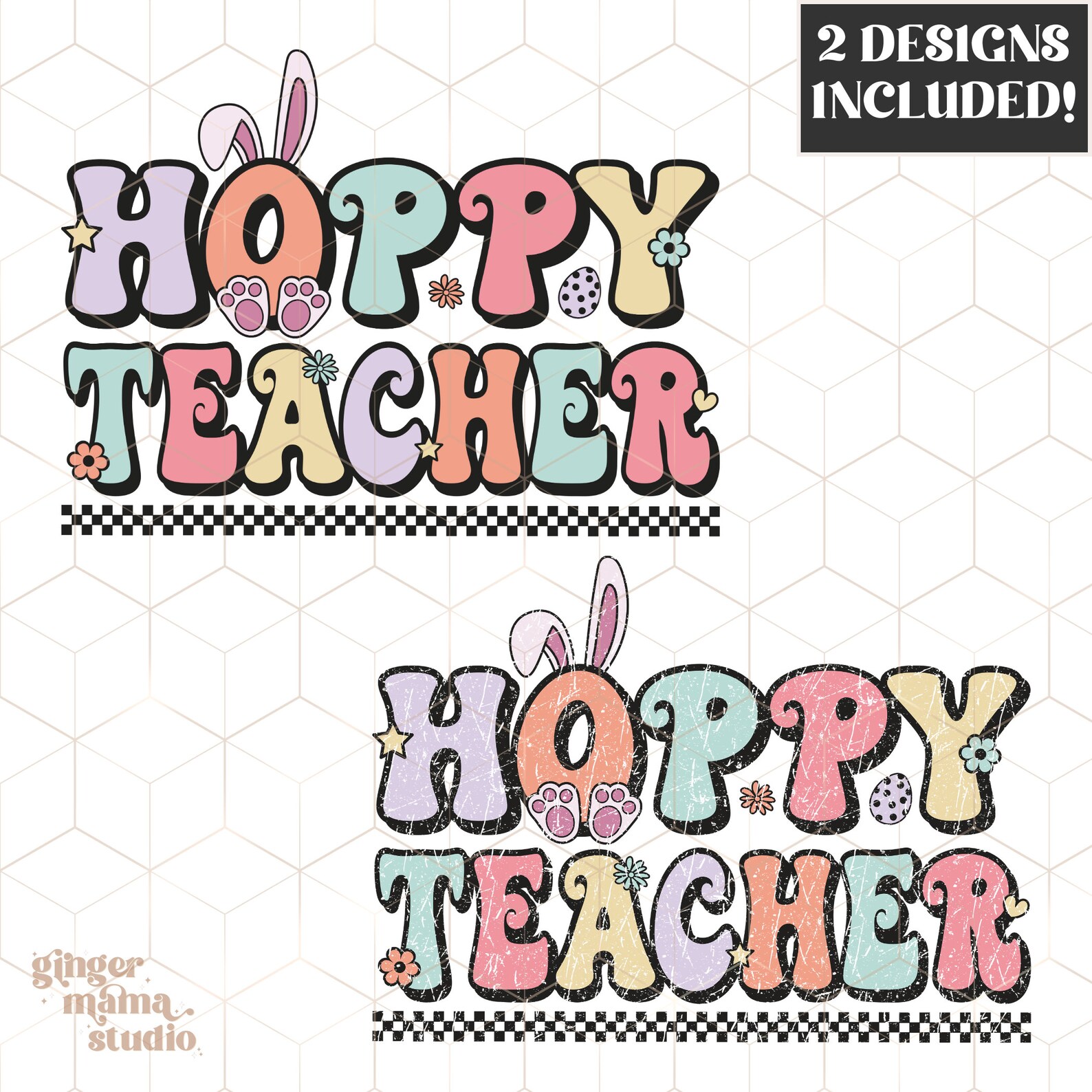 Hoppy Teacher Png, Retro Hoppy Teacher Png, Trendy Teacher Png, Easter ...