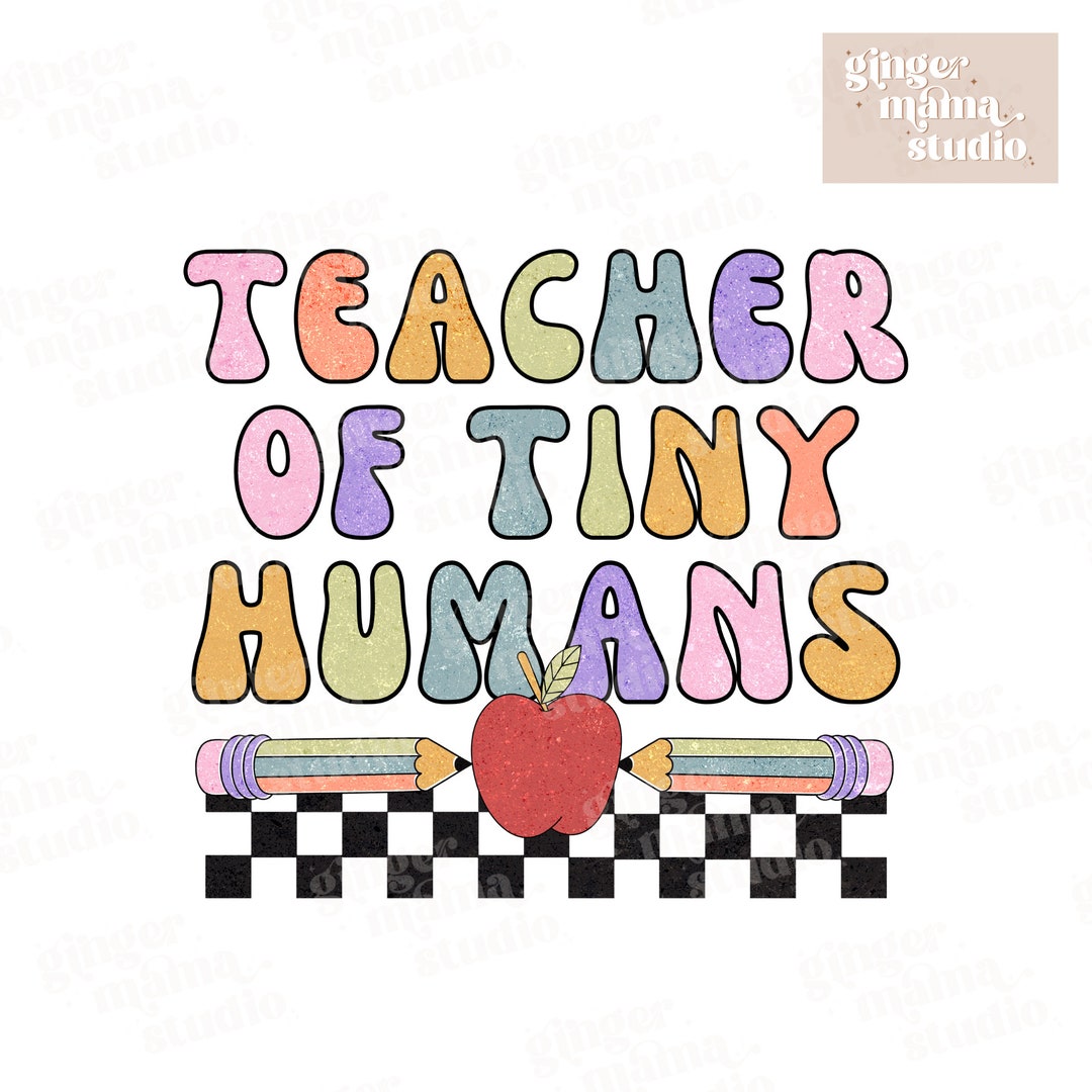 Teacher of Tiny Humans Png, Checkered Retro Teacher, Tiny Human Tamer ...