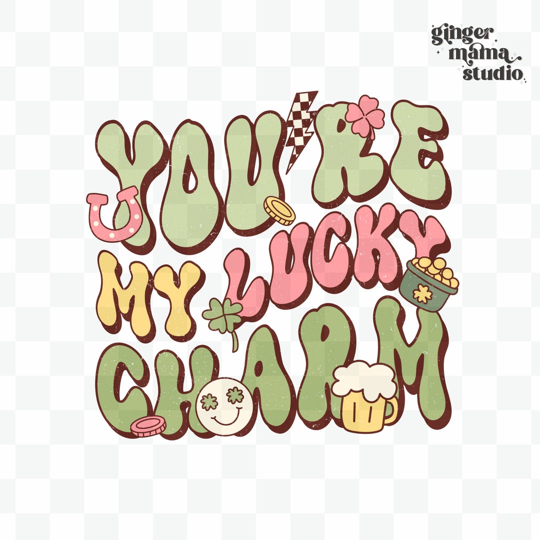 Lucky Charm Retro Png, You’re My Lucky Charm, Smiley Face, Beer ...