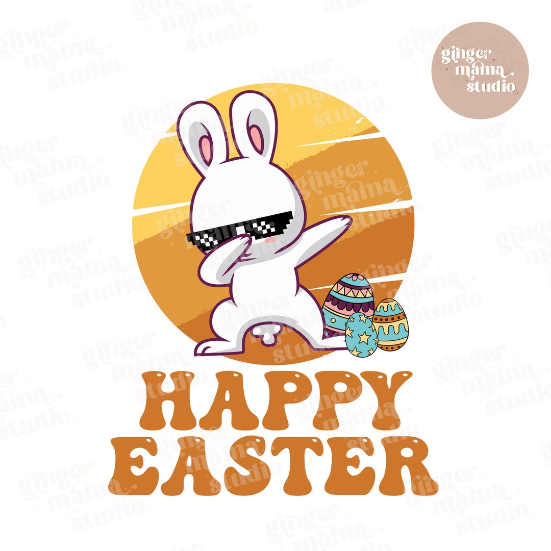 Happy Easter Dancing Bunny Png, Funny Easter Png, Retro Easter, Boy ...