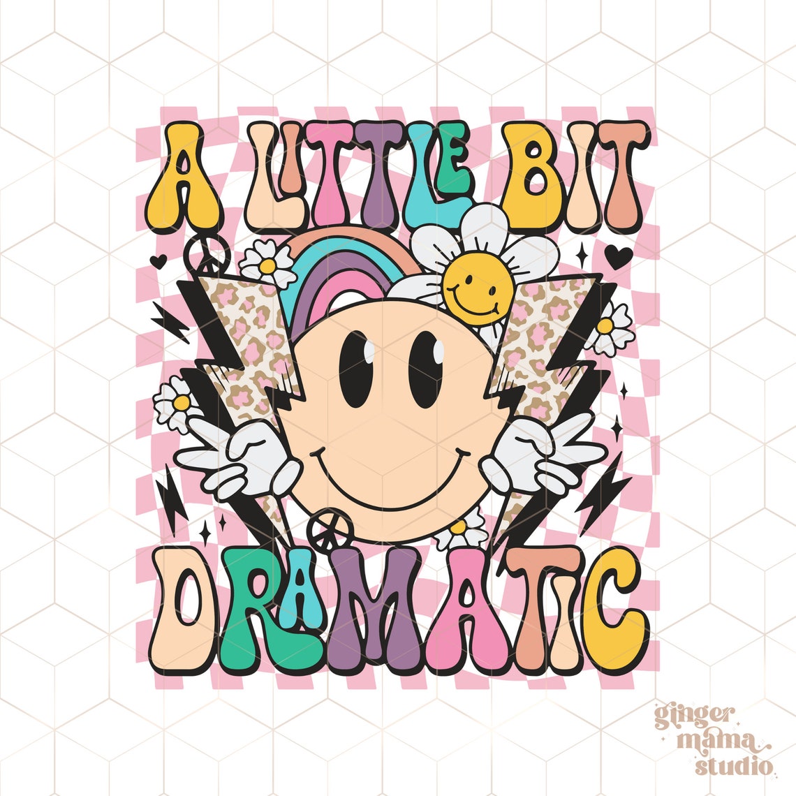A Little Bit Dramatic Smiley Png, Checkered, Lightning Bolt, Rainbow ...