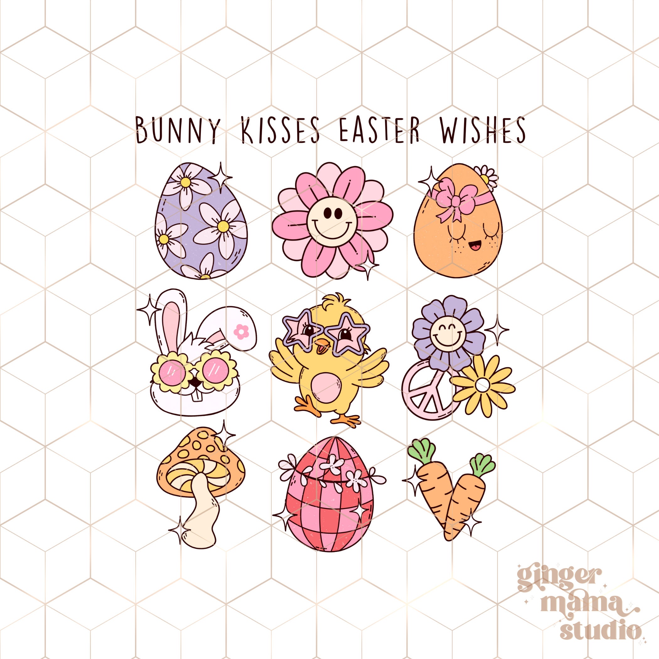 Bunny Kisses Easter Wishes Png, Easter Vibes Png, Bunny Kisses, Easter ...