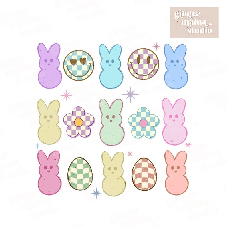 Retro Easter Mash Png, Easter Collage Png, Easter Bunnies Png ...