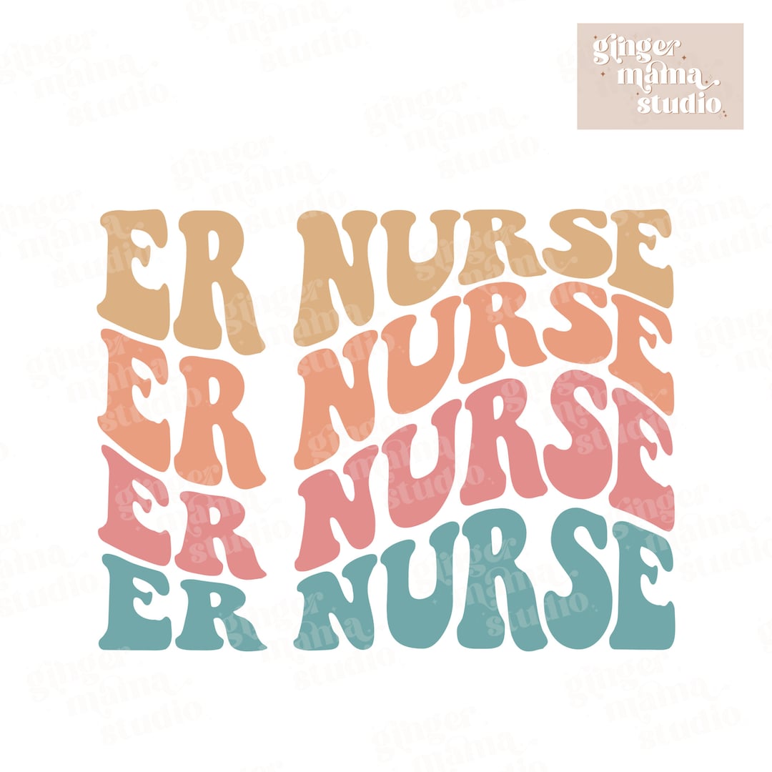 ER Nurse Svg, Retro RN Emergency Department Png, Cute Nurse Shirts DTF ...