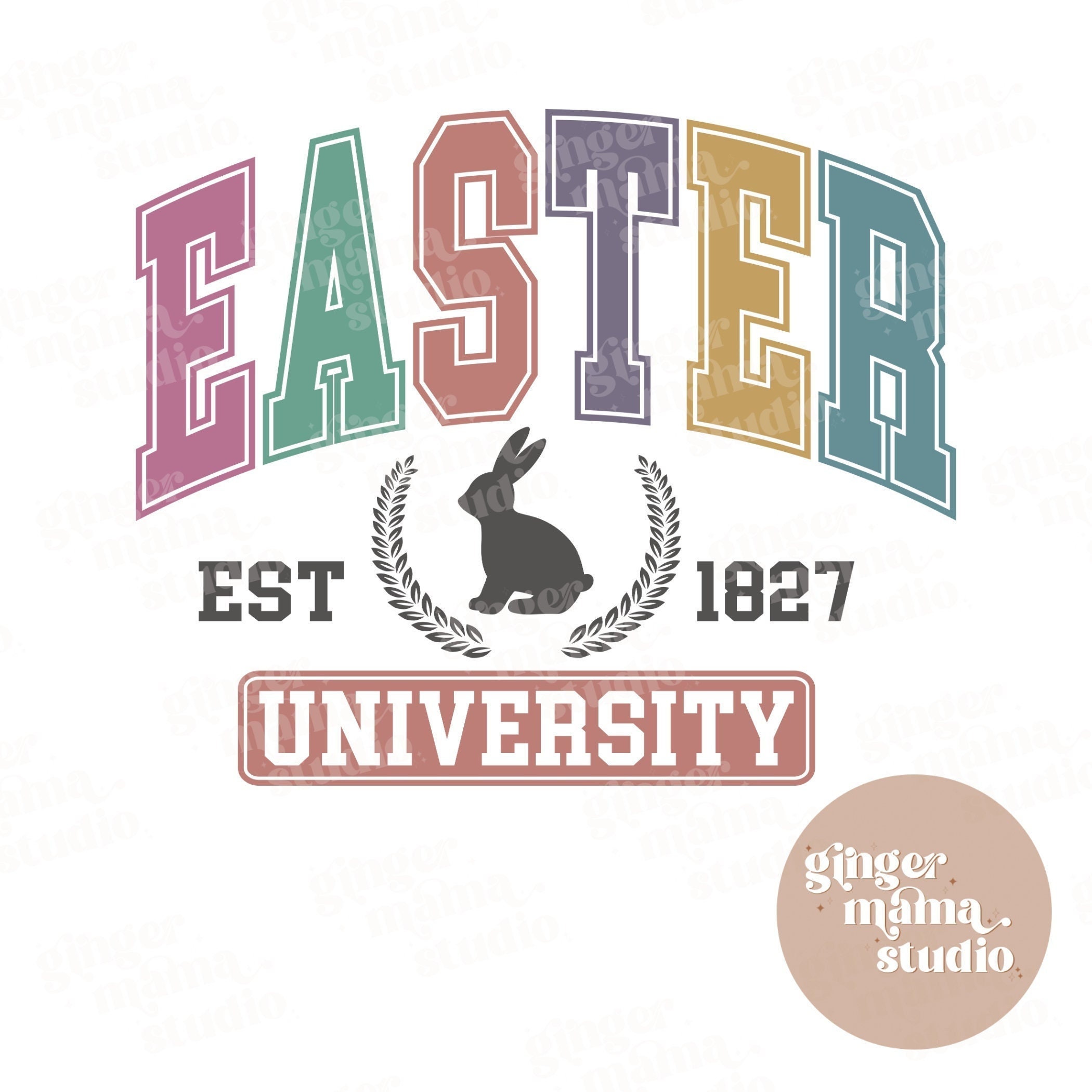 Easter University Varsity Retro Png, Cute Easter Bunny Png, Happy ...