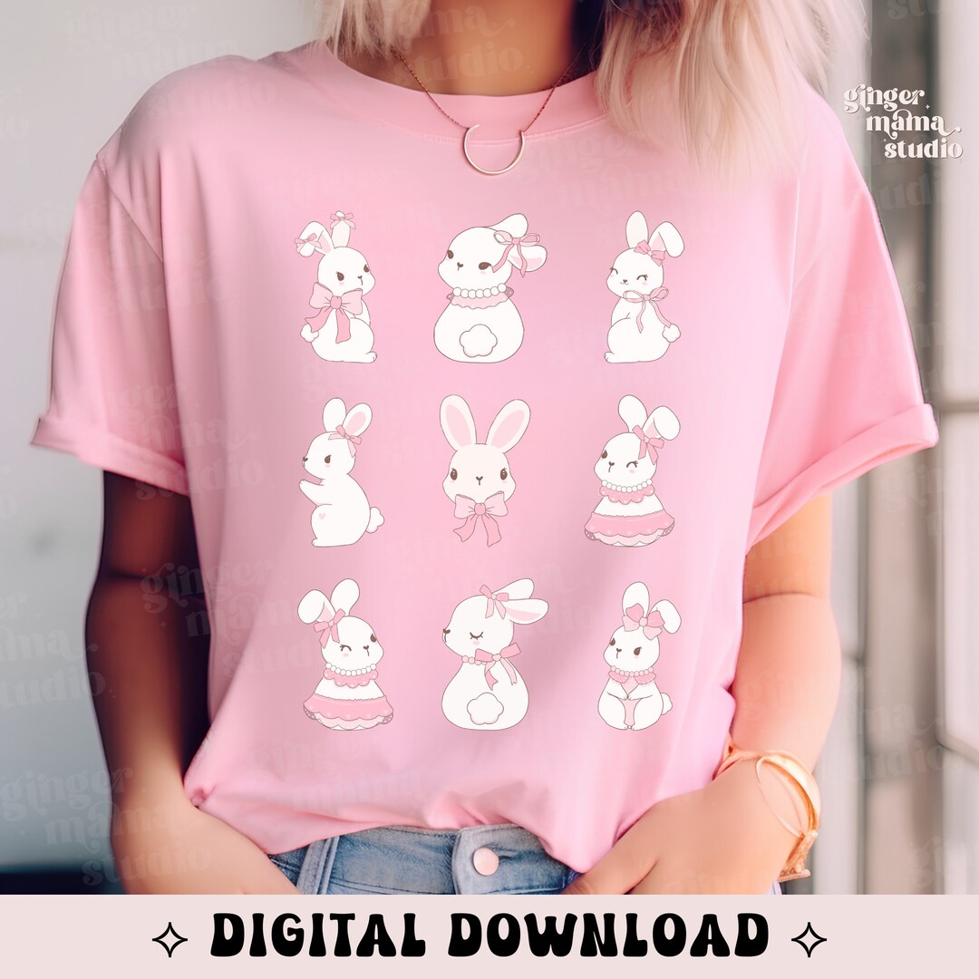 Coquette Easter Bunnies Png, Happy Easter, Girly Easter, Pink Easter ...