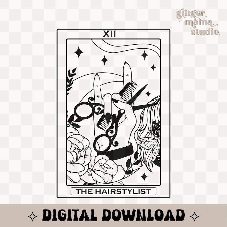 Tarot XII Hairstylist Png, Hair Stylist Shirt, Trendy Stylist Png ...