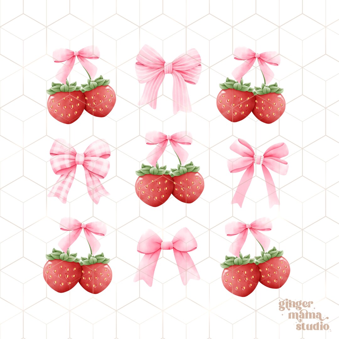 Coquette Cherries Png, Coquette Pink Bows, in My Coquette Era Png ...