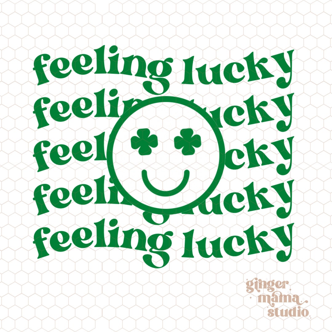 Feeling Lucky Smiley Face Png, Retro Lucky, Shamrock, Trendy St ...