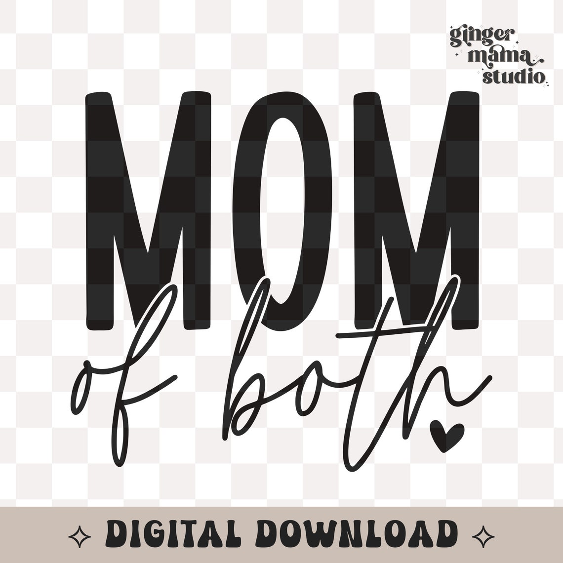 Mom of Both Heart Png, Mama of Both, Trendy Mama Shirts, Girl and Boy ...