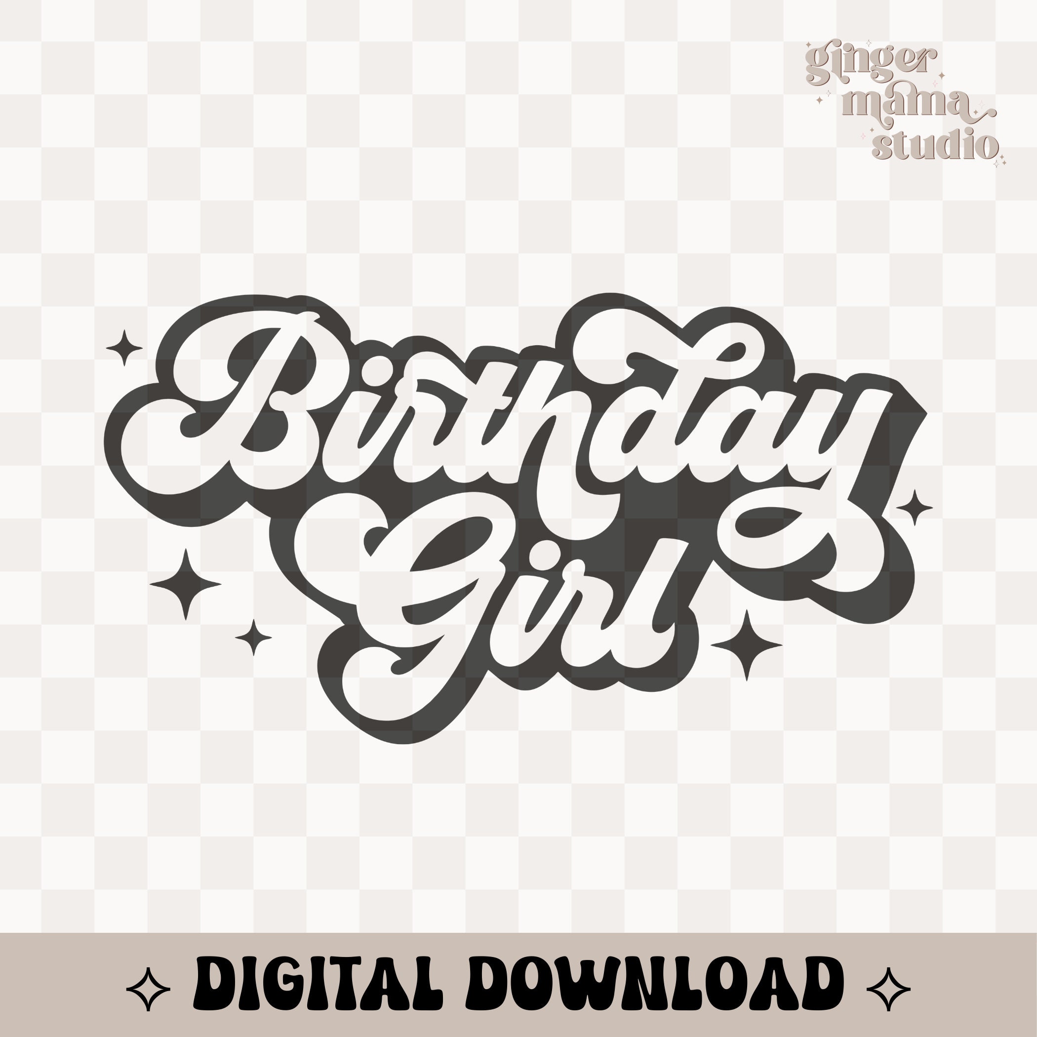 Birthday Girl Retro Png, Stars Groovy, Birthday Shirt, Happy Birthday, Bday Party Png, Trendy B ...