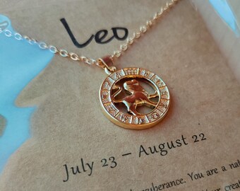 Leo Gold Coin Medallion for Necklace or Bracelet Zodiac - Etsy