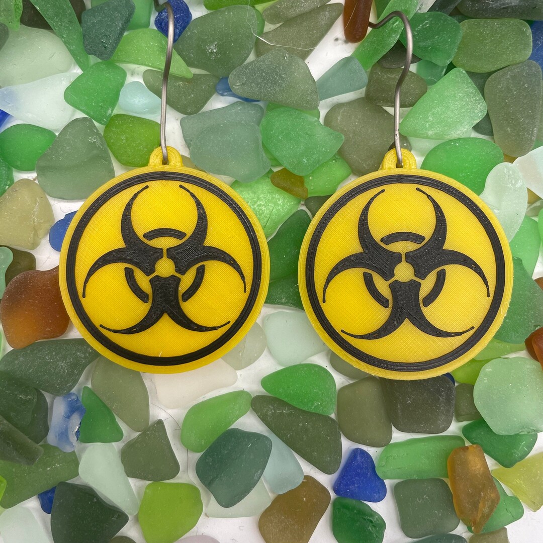 Biohazard Symbol Dangle Earrings Science Statement Jewelry for Her ...