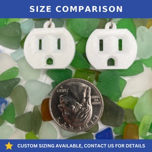 Mini Electric Outlet Drop Earrings • Power Socket Dangle Earrings ...