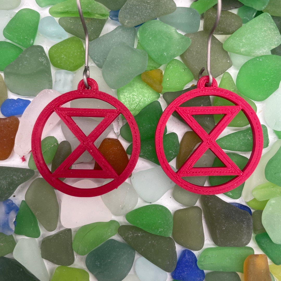 Extinction Symbol Drop Earrings • Modern Eco Awareness Jewelry for Her ...