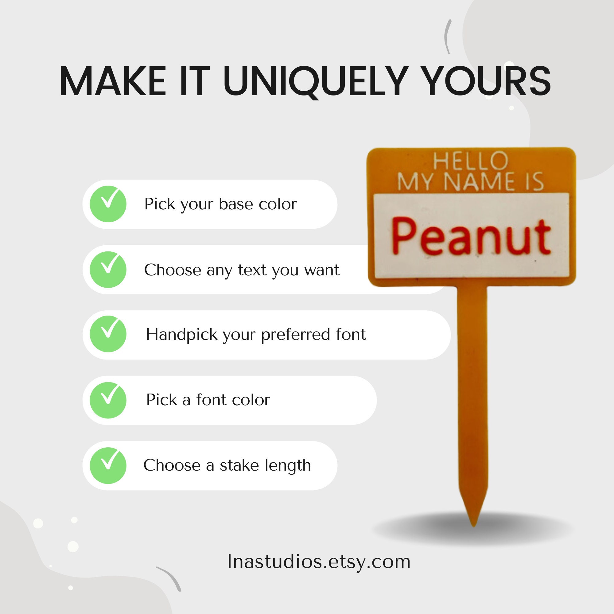 Personalized Hello My Name is Plant Stake: Customize Your Garden Labels ...