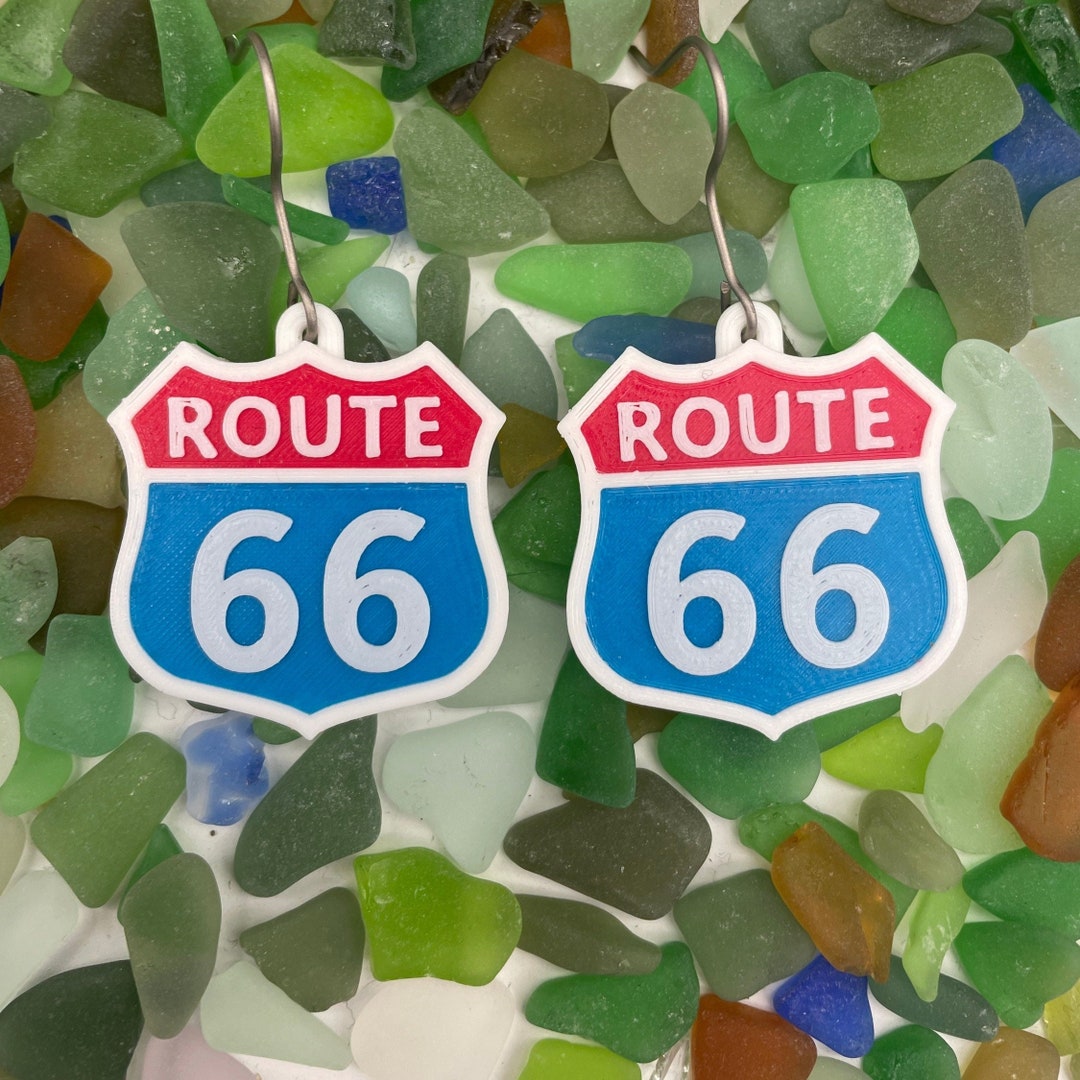 Route 66 Earrings | Retro Road Trip | Americana Jewelry | Travel ...