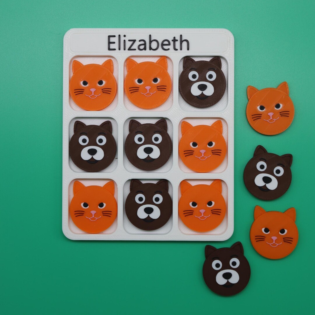 Personalized Tic-tac-toe Game – Custom Dog Vs. Cat Board Game – Fun and ...