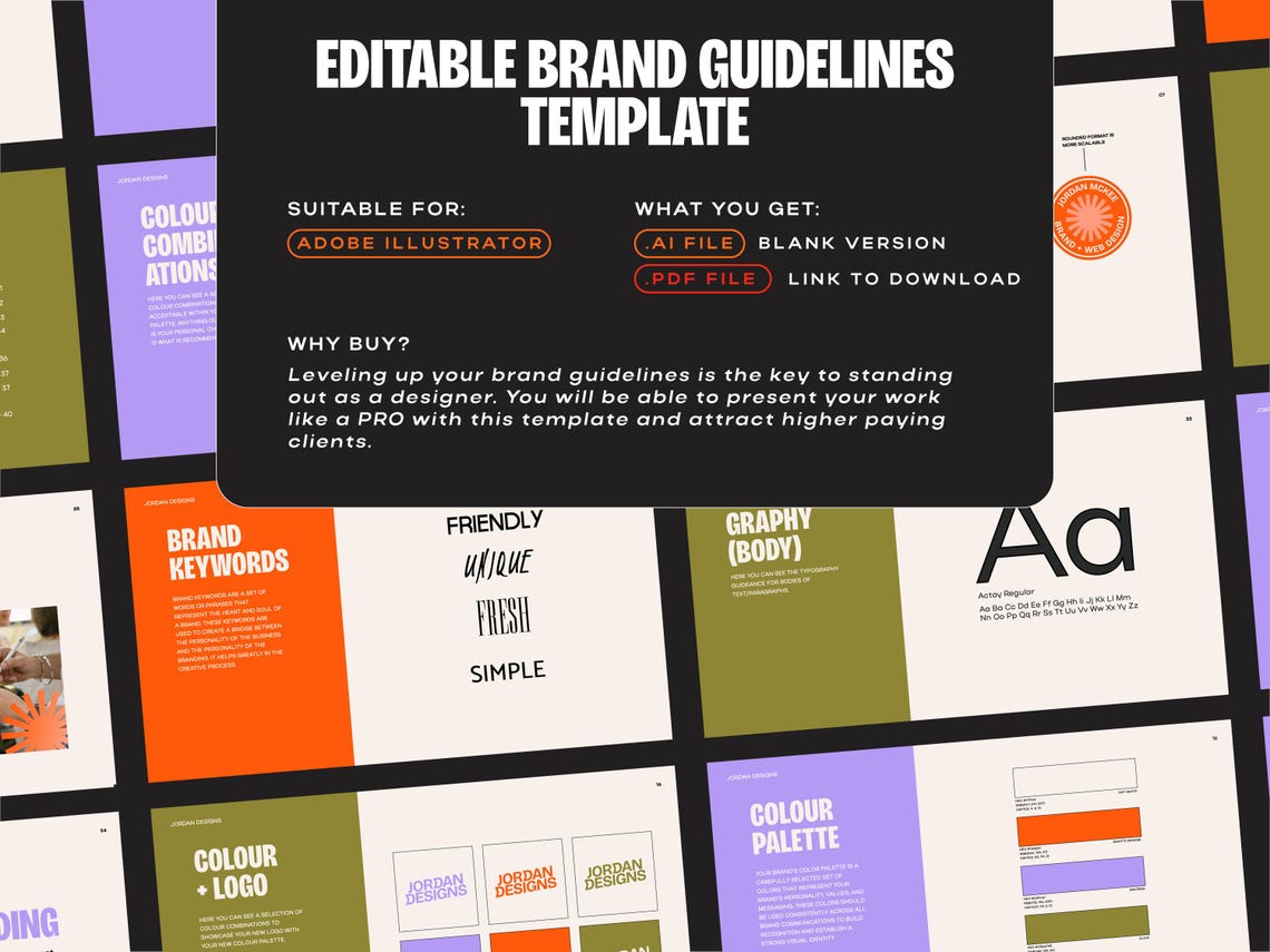 BOLD & ELEGANT Brand Guidelines Template for Designers | Adobe ...