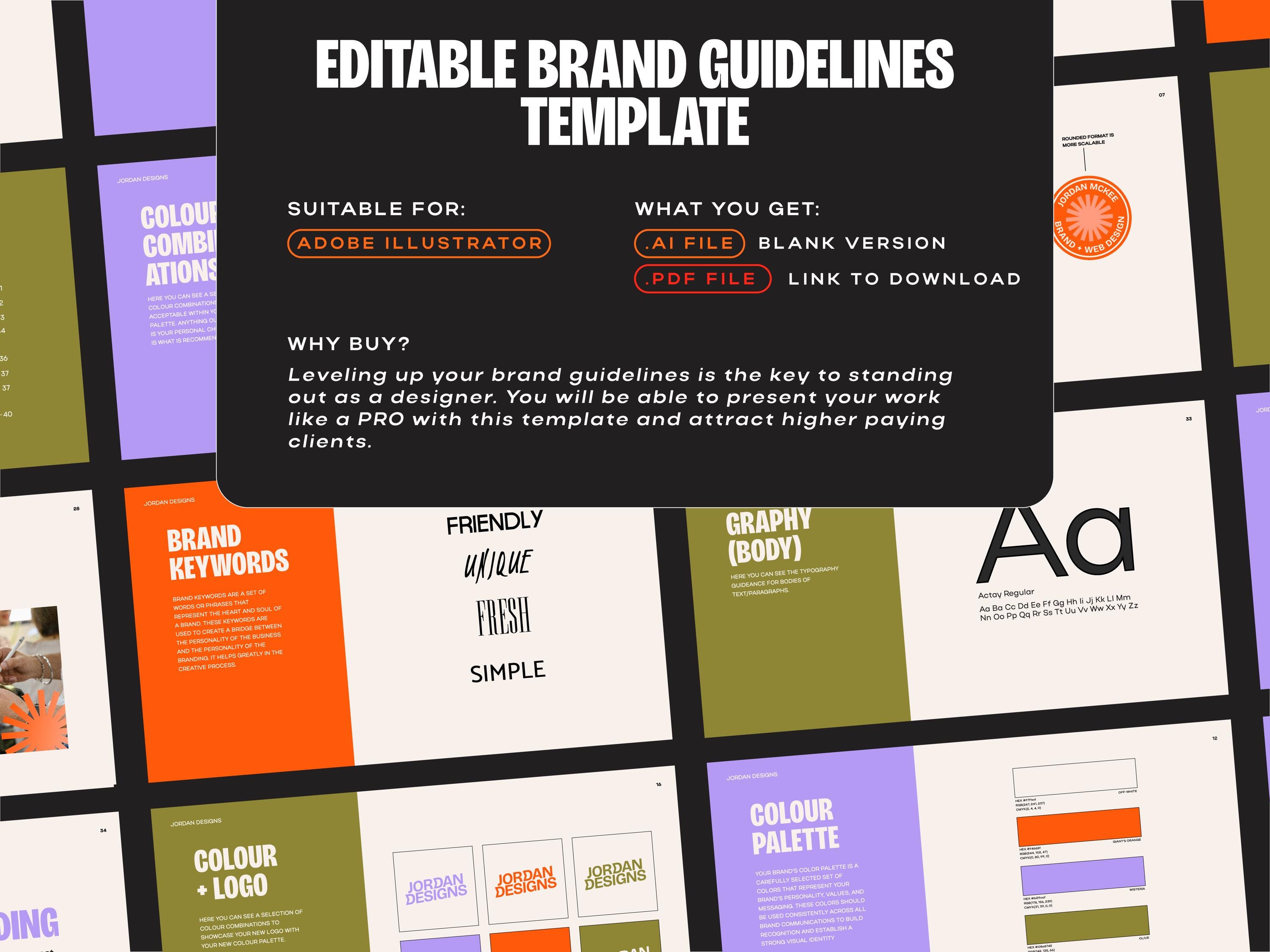 BOLD & ELEGANT Brand Guidelines Template for Designers | Adobe ...
