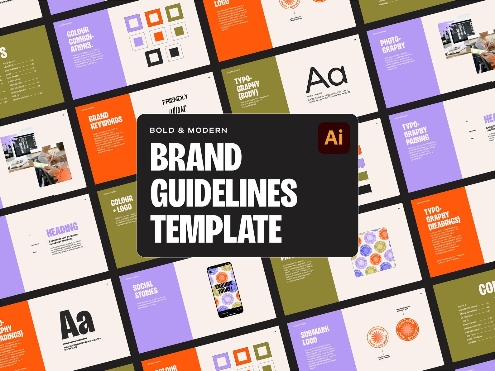 BOLD & ELEGANT Brand Guidelines Template for Designers | Adobe ...