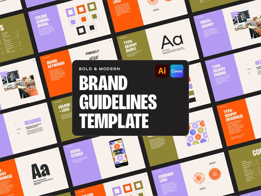 BOLD & ELEGANT Brand Guidelines Template for Designers Adobe ...