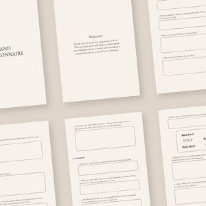 Branding Questionnaire | Brand Design Brief Template | for Designer ...