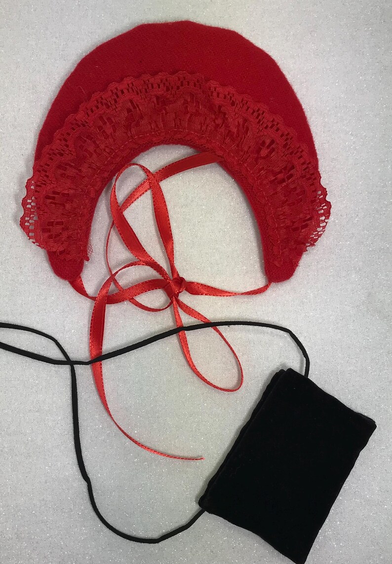 Doll Victorian Carolee Dress, Cape, Hat, and Muff Red Wool 18” Eg ...