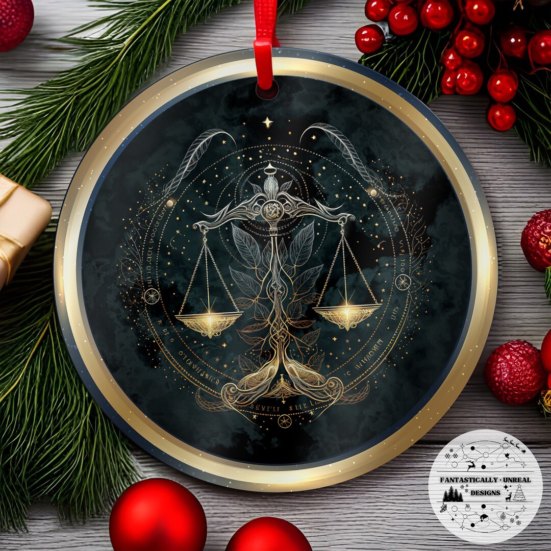 Celestial Libra Aluminum Ornament Personalized Ornament, Christmas ...