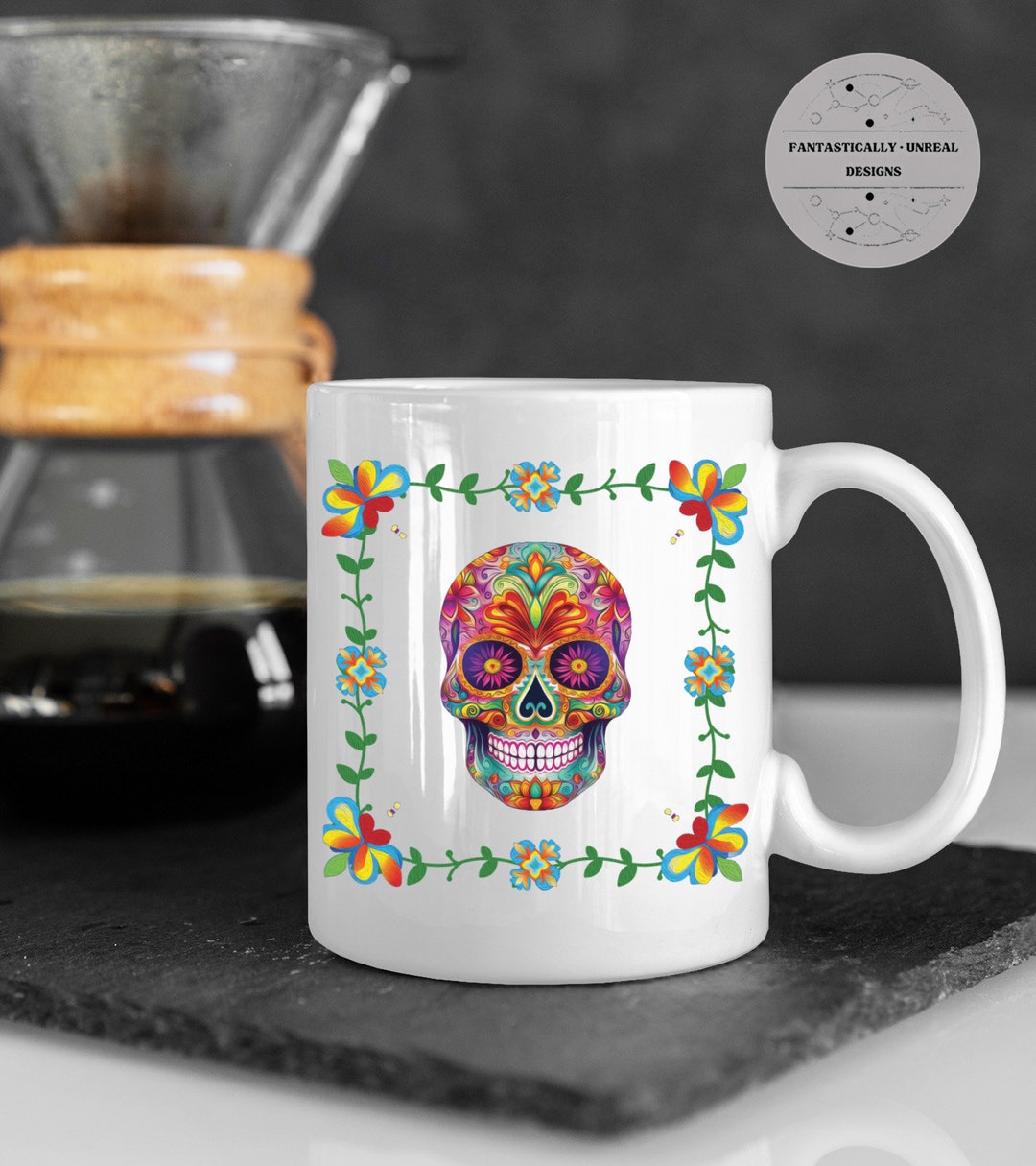Sugar Skull Coffee Mug 16 Ceramic Mug Enamel Mug Camping - Etsy