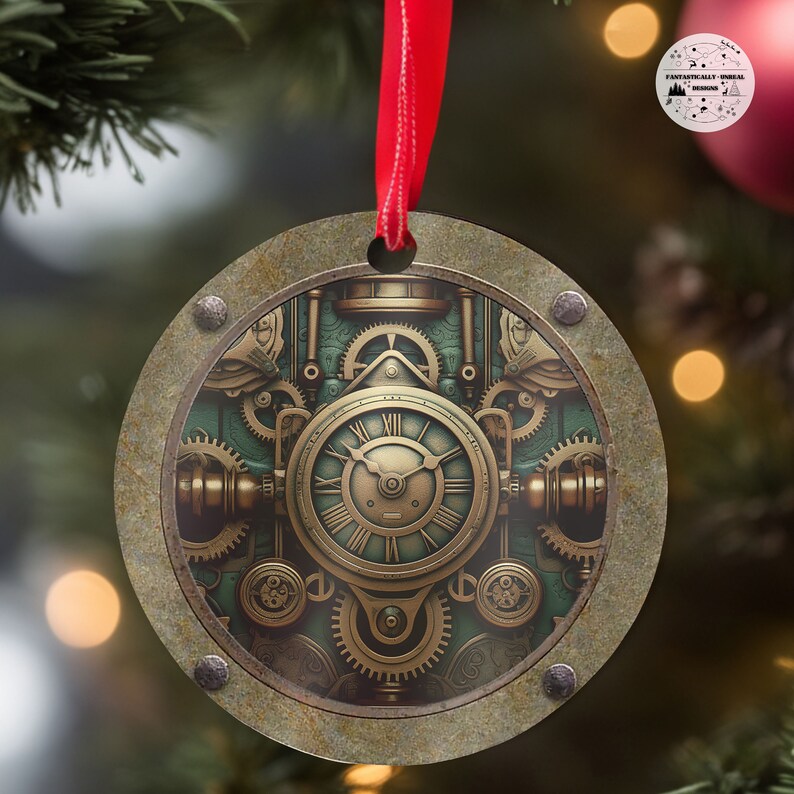 Steampunk Santa Aluminum Ornament Steampunk Ornaments, Christmas Tree ...
