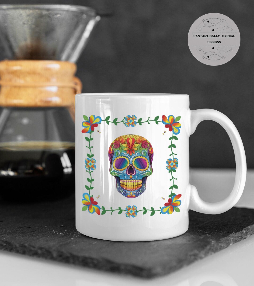 Sugar Skull Coffee Mug 13 | Ceramic Mug, Enamel Mug, Camping Mug, Hot ...