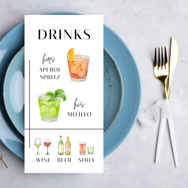 Aperol Spritz Menu Template - Etsy