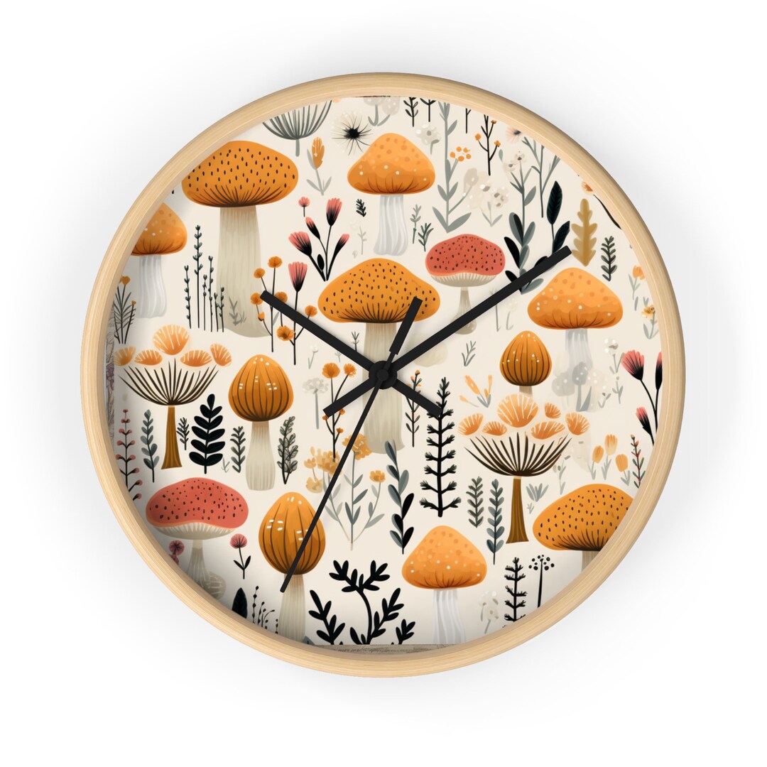 Unique Mushroom Wall Clock, Cottagecore Clock, 70's Style Clock ...
