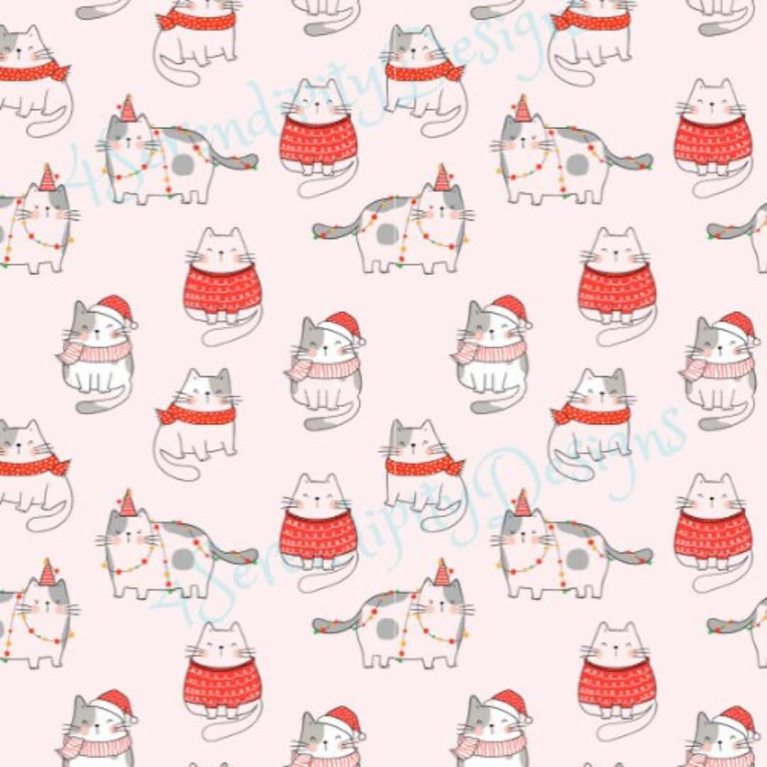 Christmas Cat Wrapping Paper, Catmas Wrapping Paper, Cute Wrapping ...