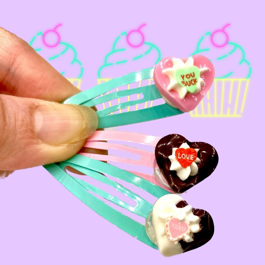 Cute Customizable Chocolate Candy Hair Snap Barrettes - Etsy