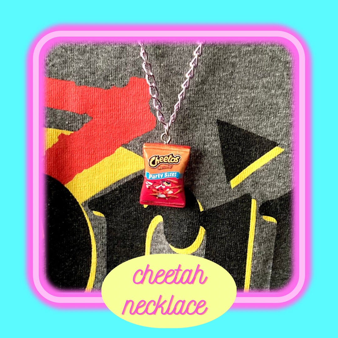 Cheetah Snack Junk Food Necklace Adjustable Purple Chain Munchies ...