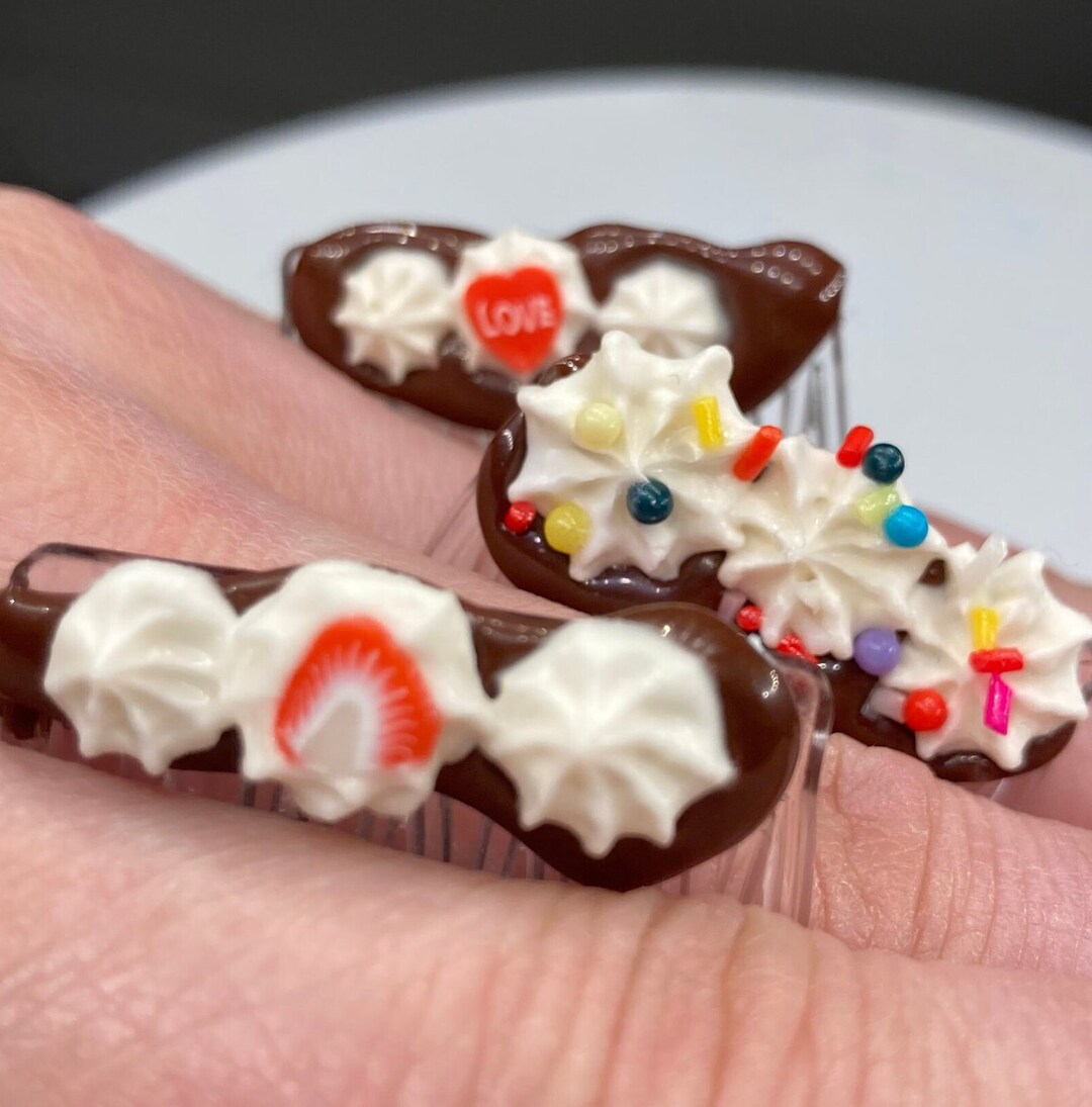 Cute Chocolate Candy Decoden Metal Free Plastic Acrylic Hair Combs - Etsy