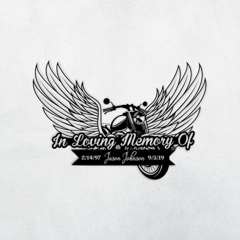 Customizable/personalized Metal Motorcycle With Angel Wings in Loving ...