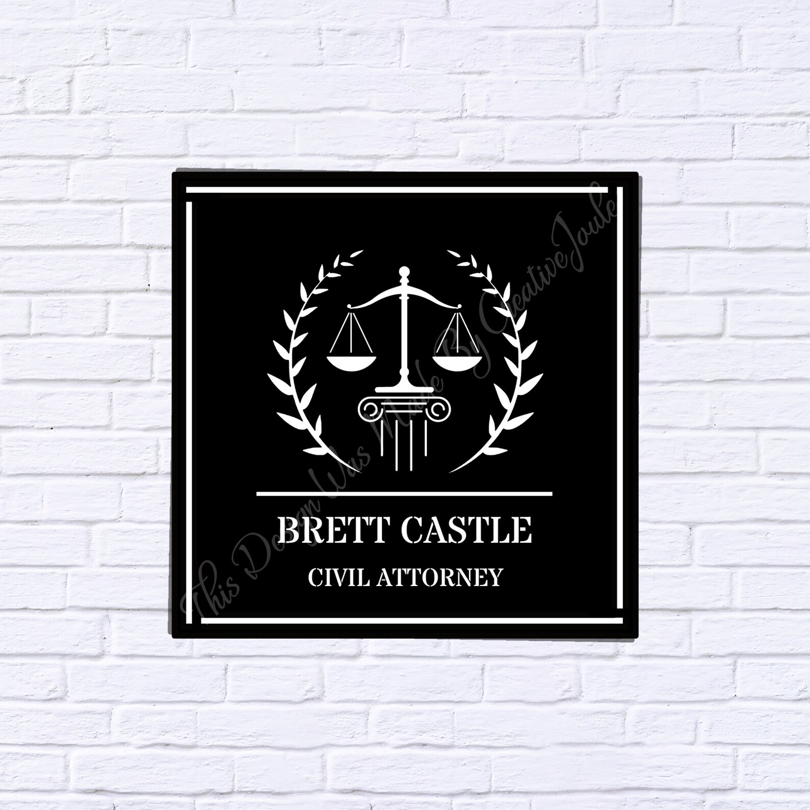 Customized/personalized Square Metal Attorney at Law Office Name Sign ...