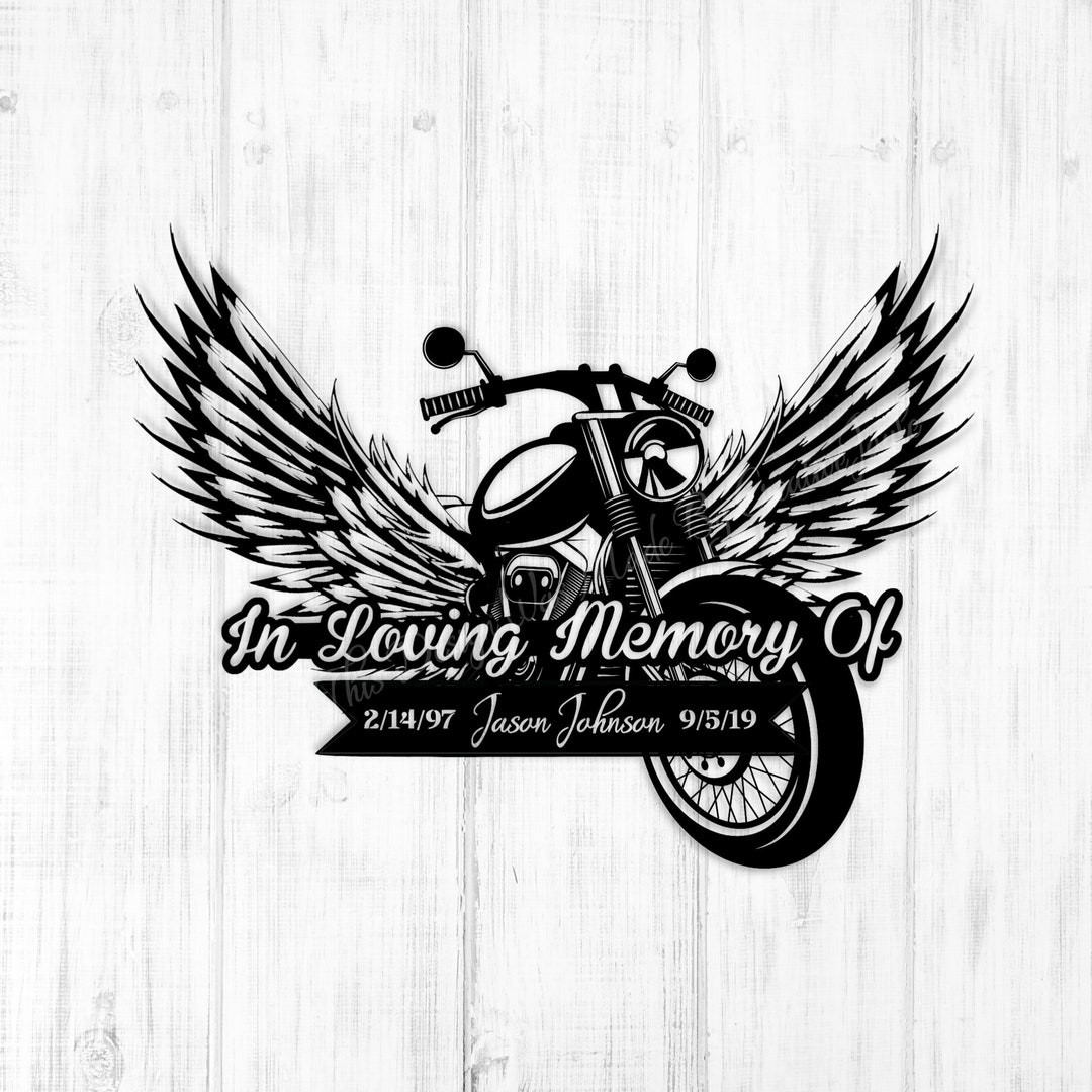 Customizable/personalized Metal Motorcycle With Angel Wings in - Etsy
