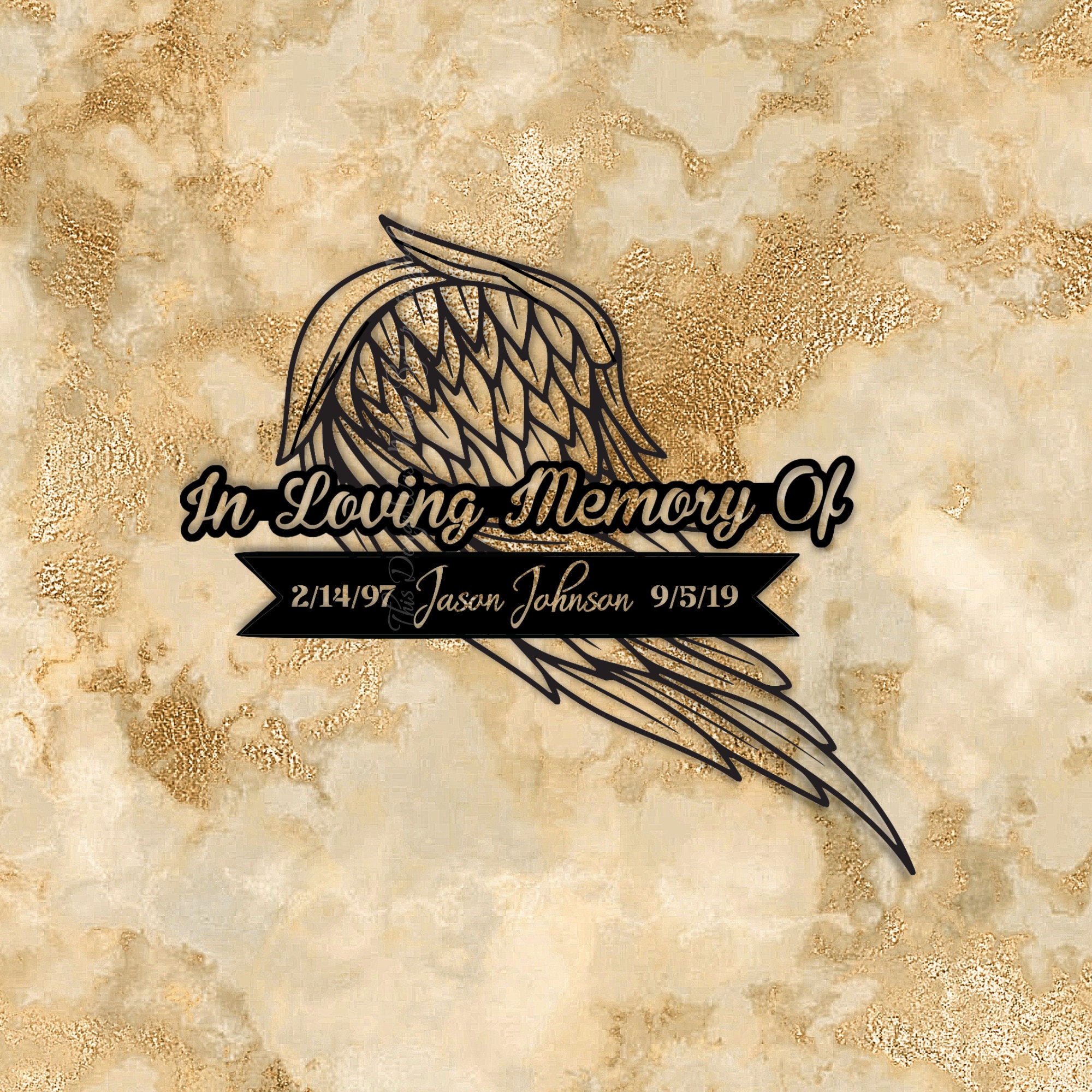 Customized/personalized Metal Angel Wing Forever in Our Hearts Name ...