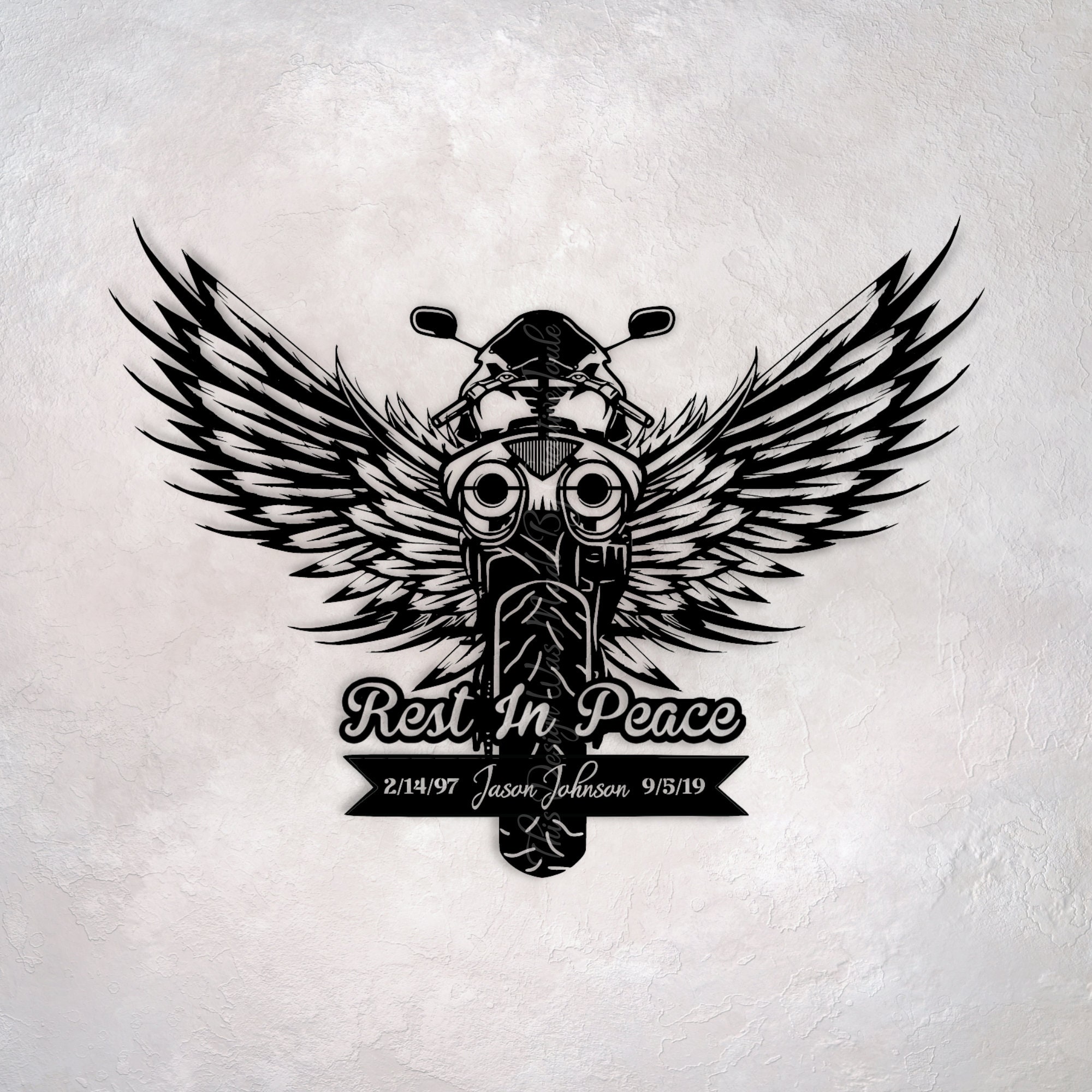 Customizable/personalized Metal Motorcycle With Angel Wings in Loving ...