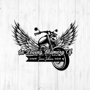 Customizable/personalized Metal Motorcycle With Angel Wings in Loving ...