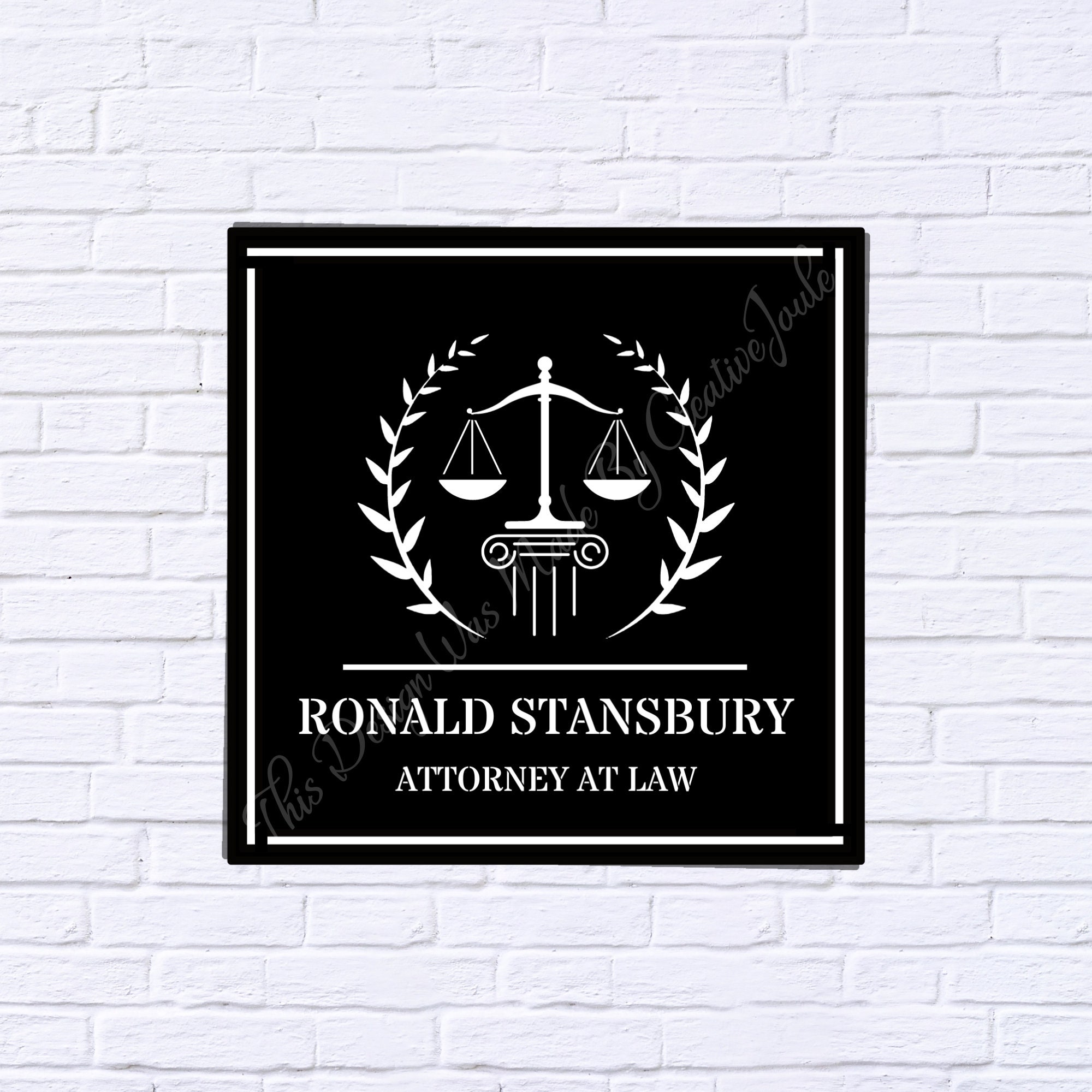 Customized/personalized Square Metal Attorney at Law Office Name Sign ...