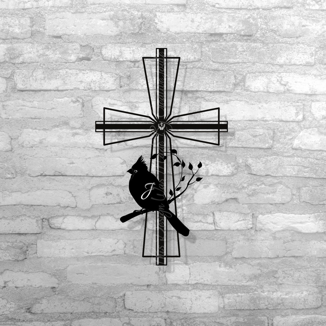 Customized/personalized Metal Cardinal & Cross Name Initial/initials ...