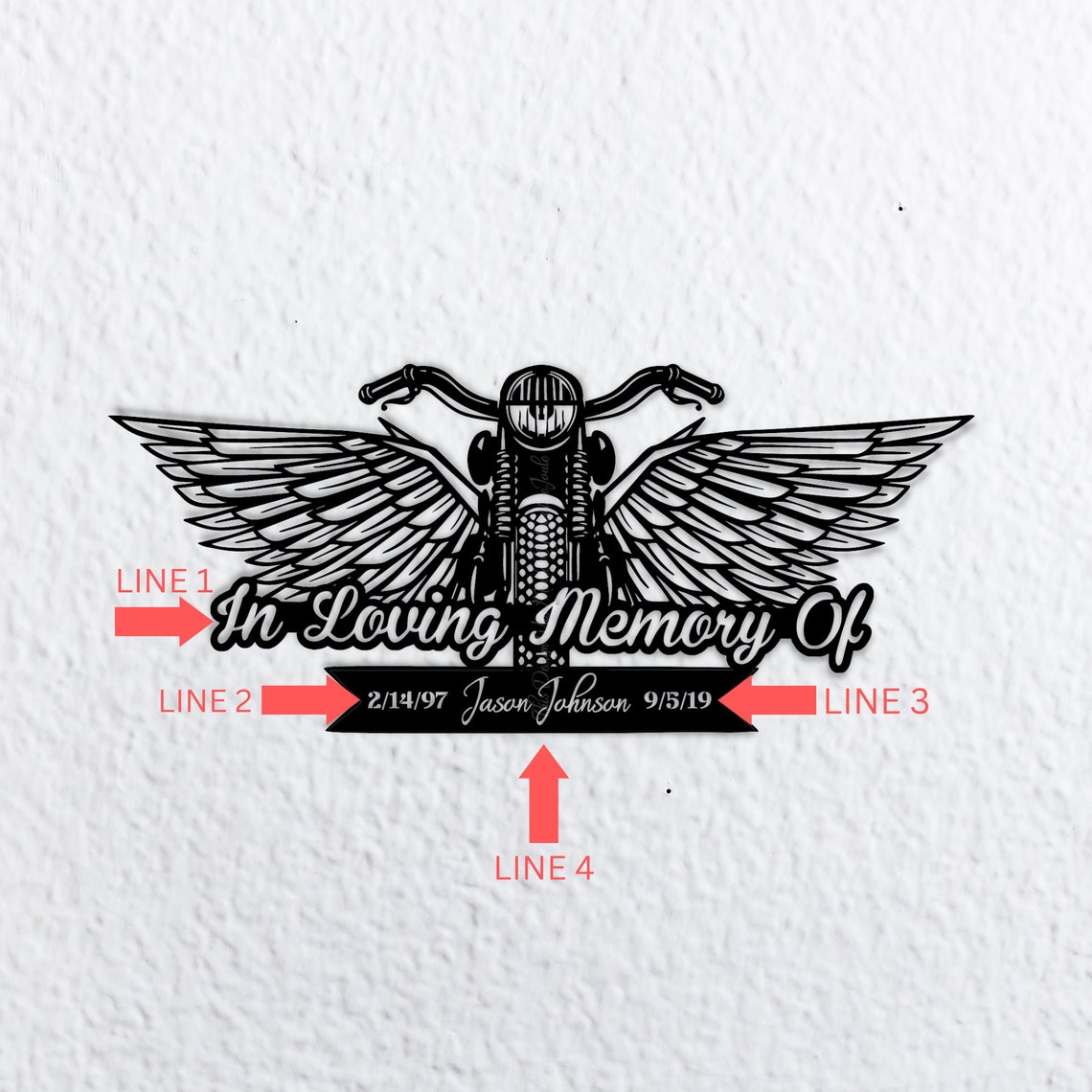 Customizable/personalized Metal Motorcycle With Angel Wings in - Etsy