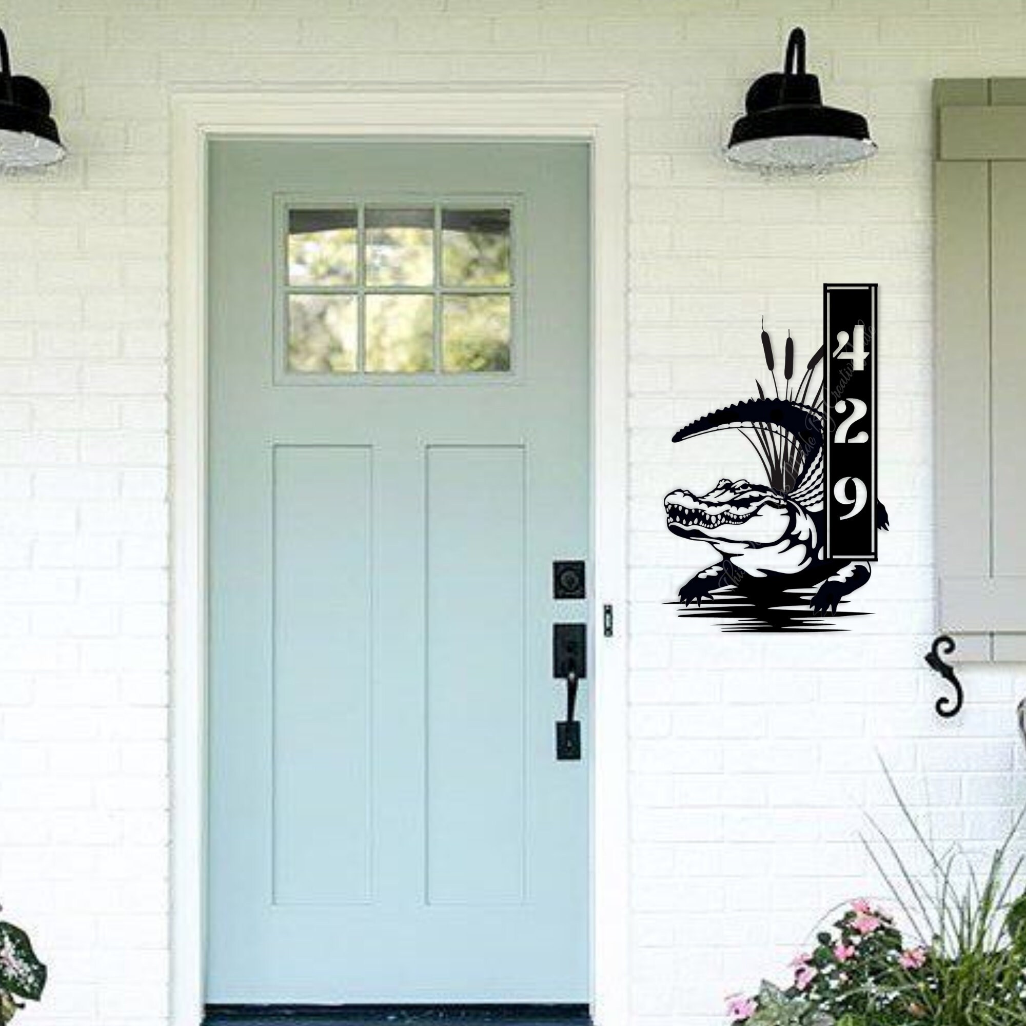 Customized/personalized Metal Wild Alligator Bull Swamp/marsh Scene ...